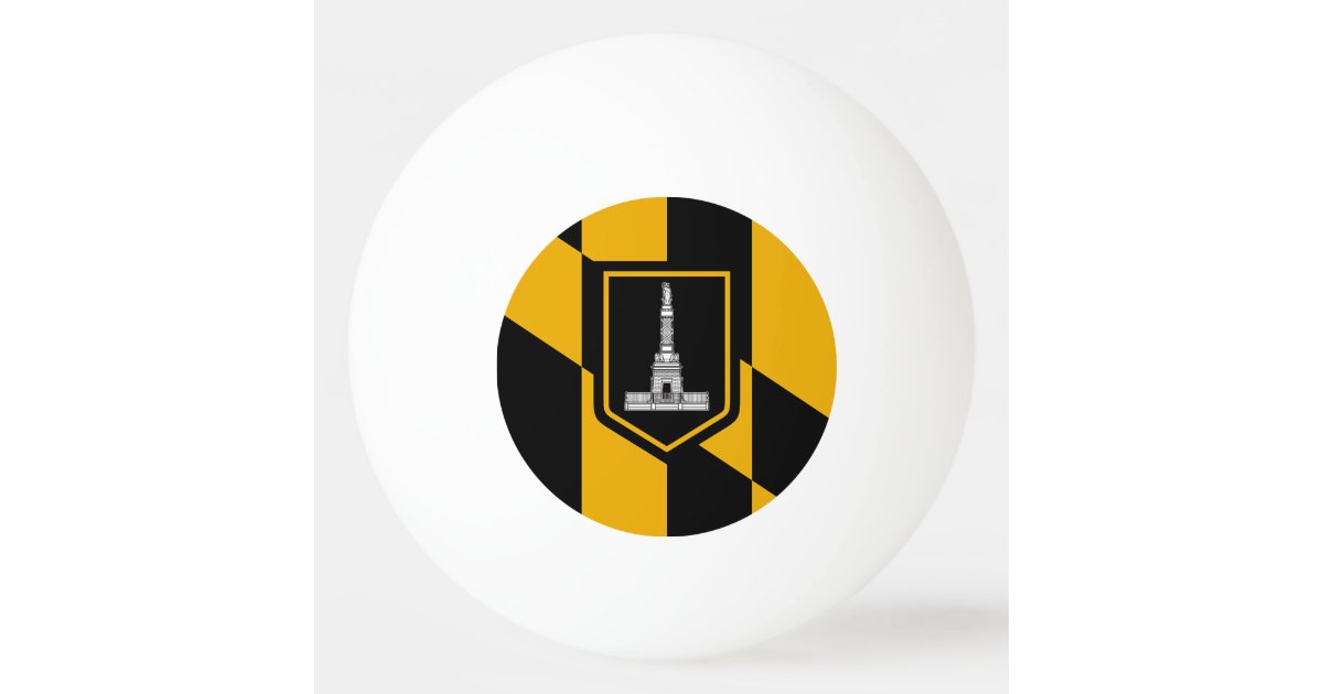 Patriotic ping pong ball with Flag of Baltimore | Zazzle