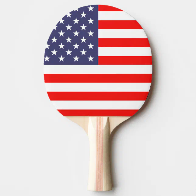 Patriotic ping pong paddle with American flag | Zazzle