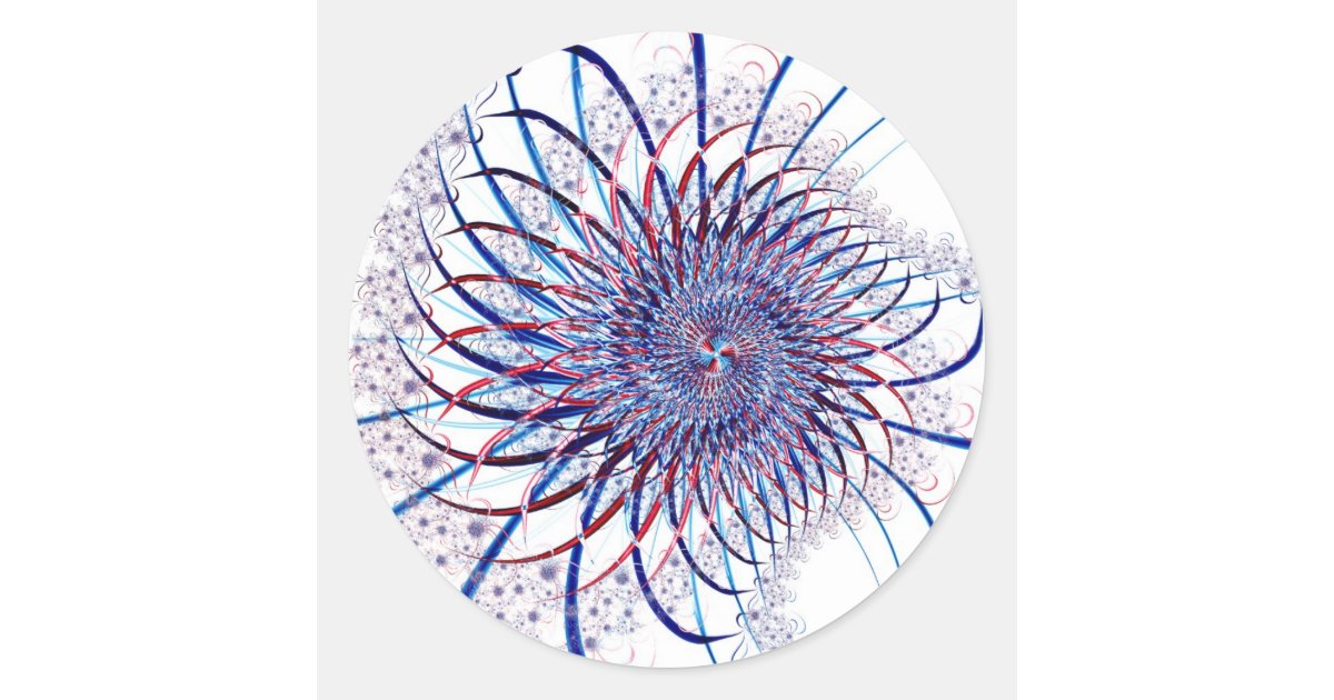 Patriotic pinwheel classic round sticker | Zazzle