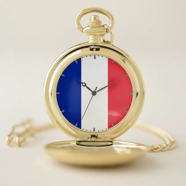 Patriotic Pocket Watch Flag of France | Zazzle