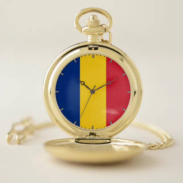 Patriotic Pocket Watch with of Romania | Zazzle