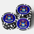 Patriotic poker chips with Flag Of Michigan | Zazzle