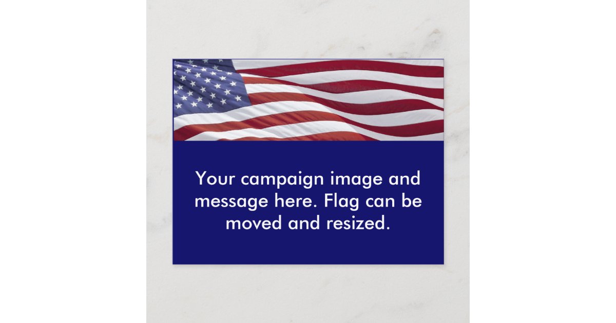 Patriotic Political Campaign Announcement Postcard | Zazzle