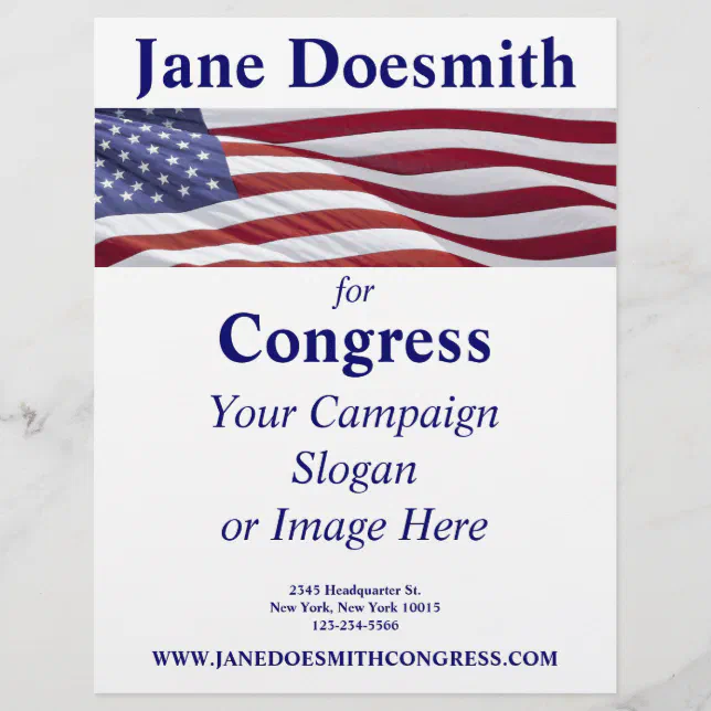 Patriotic Political Campaign Flyer | Zazzle