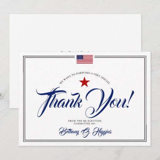 Patriotic Political Donation Thank You | Zazzle