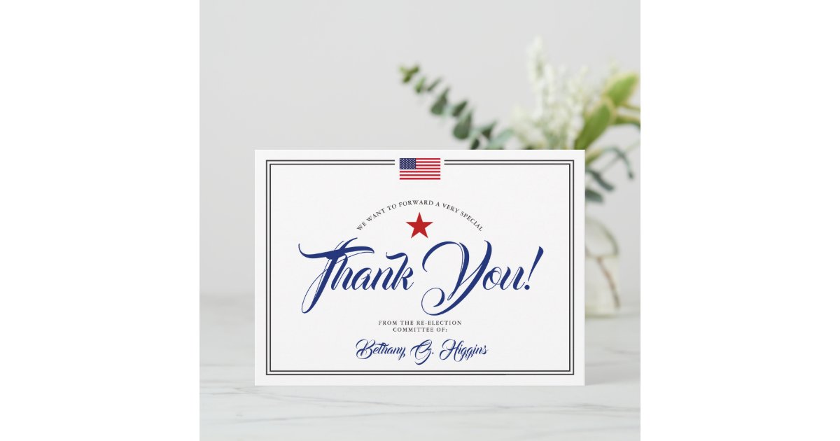 Patriotic Political Donation Thank You | Zazzle