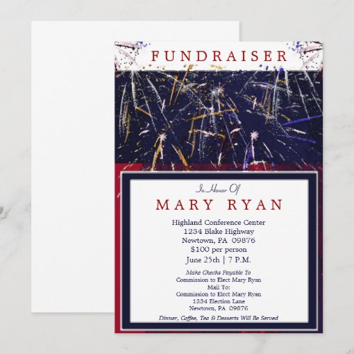 Patriotic Political Fundraiser Invitation | Zazzle