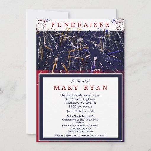 Patriotic Political Fundraiser Invitation | Zazzle