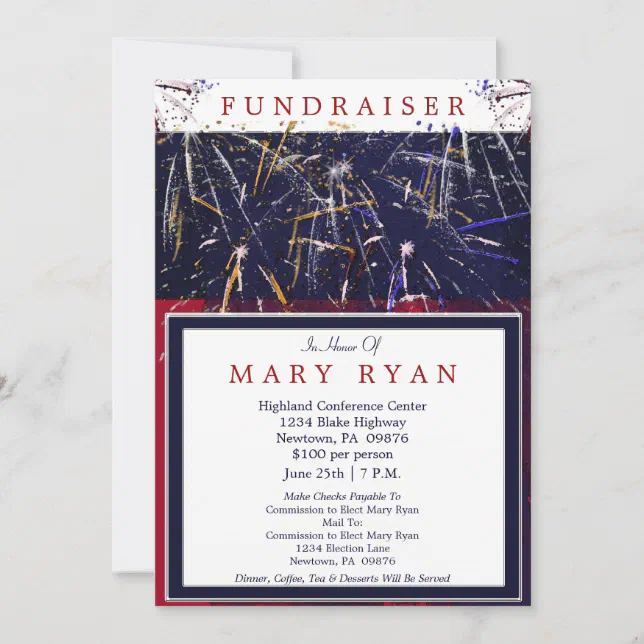 Patriotic Political Fundraiser Invitation | Zazzle