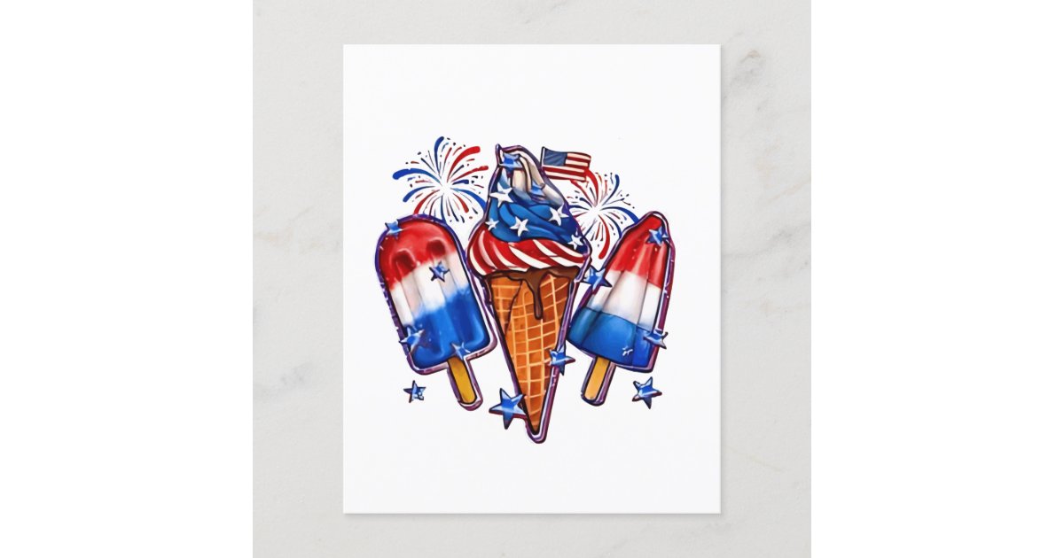 Patriotic Popsicles Ice Cream 4th of July Flyer | Zazzle