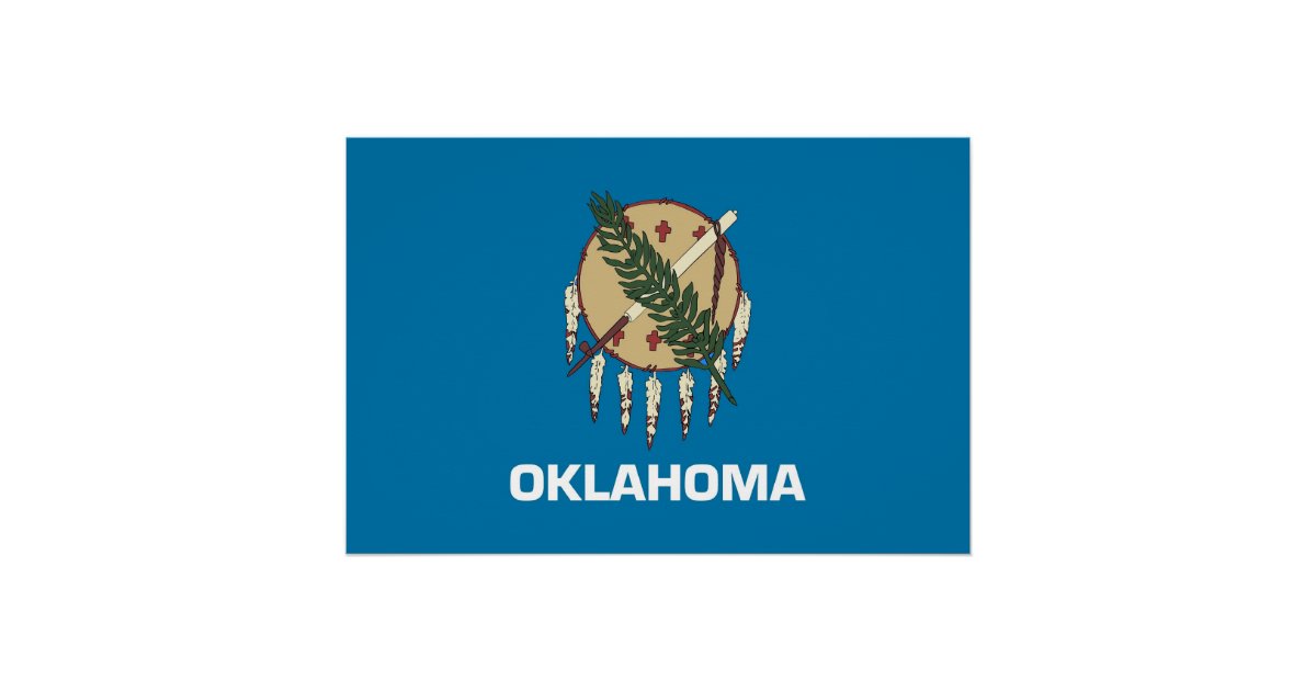 Patriotic poster with Flag of Oklahoma | Zazzle