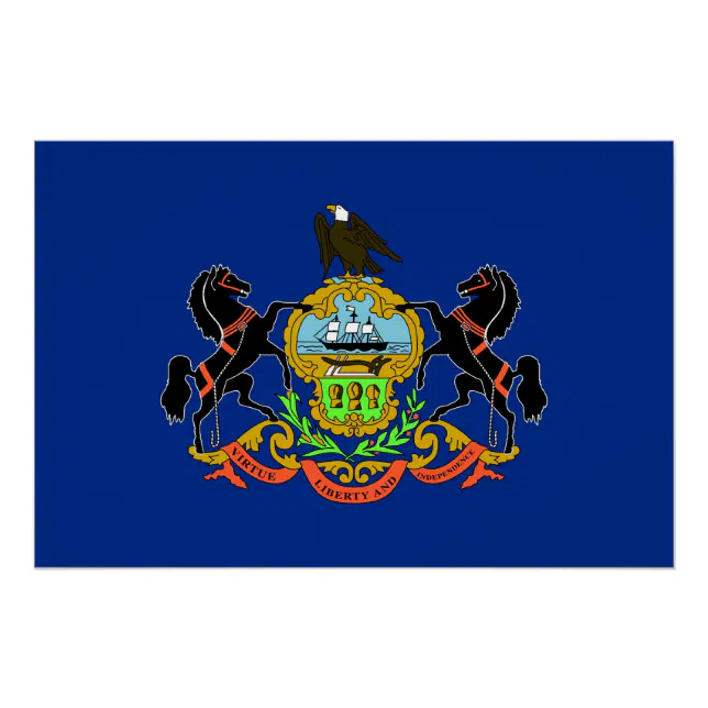 Patriotic poster with Flag of Pennsylvania | Zazzle
