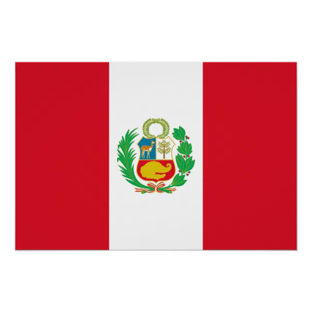 Patriotic poster with Flag of Peru | Zazzle