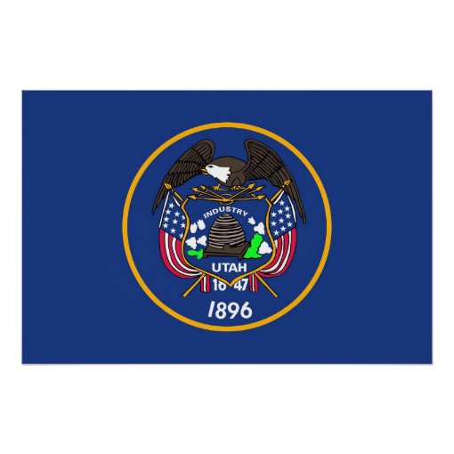 Patriotic poster with Flag of Utah | Zazzle