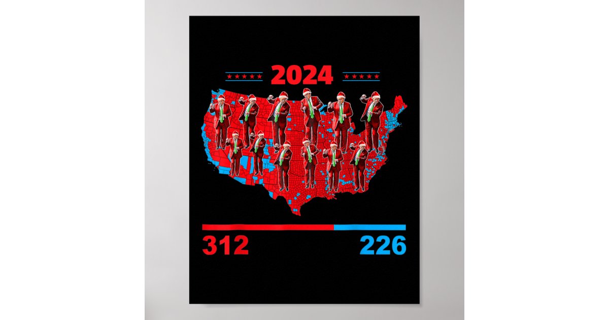 Patriotic Red And Blue Map County Election Map Fun Poster | Zazzle