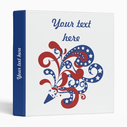 Patriotic Red and Blue Streamers with Stars Binder | Zazzle.com