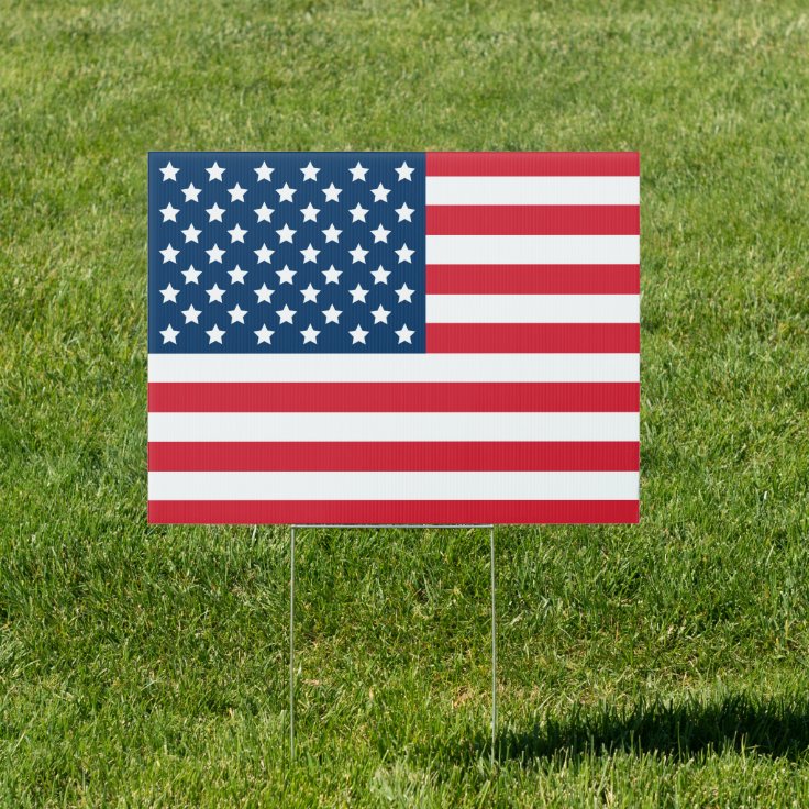 Patriotic Red White and Blue American Flag Sign | Zazzle