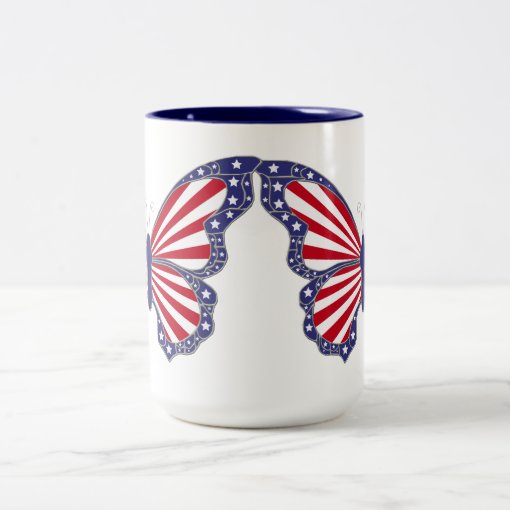 Patriotic Red White And Blue Butterfly Mug | Zazzle