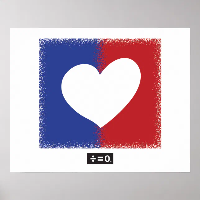Patriotic Red White And Blue Unity Heart Poster | Zazzle