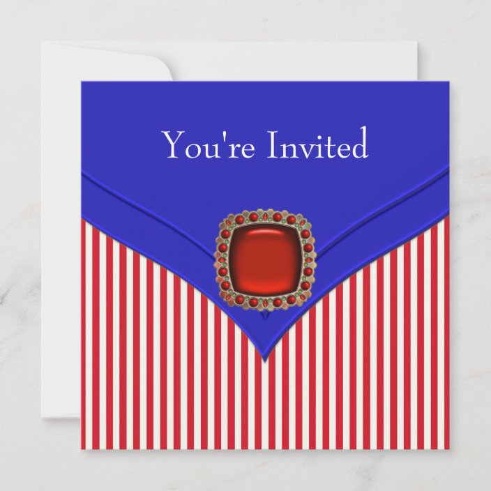 Patriotic Red White Blue All Occasion Party Invitation | Zazzle.com
