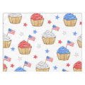 Patriotic Red White Blue Cupcake Flag Star Tablecloth | Zazzle