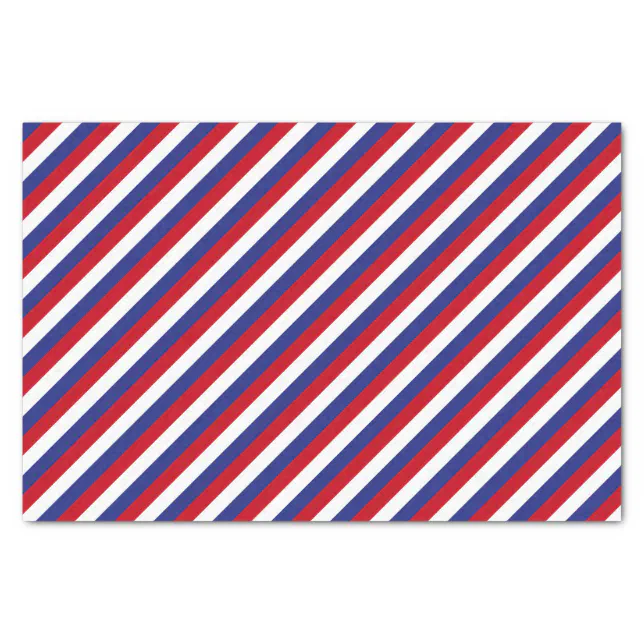 Patriotic Red White Blue Diagonal Stripe Tissue Paper | Zazzle