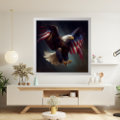 Patriotic Red White Blue Eagle 4th of July Fun Art Poster | Zazzle