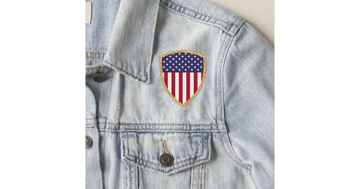 Patriotic Red White Blue Stars And Stripes Flag Patch | Zazzle