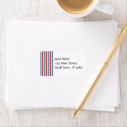 Patriotic Red White Blue Stars and Stripes Freedom Label | Zazzle