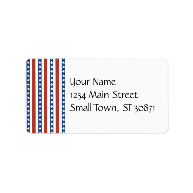 Patriotic Red White Blue Stars and Stripes Freedom Label | Zazzle