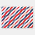 Patriotic Red, White & Blue USA Flag Patterns Wrapping Paper Sheets ...