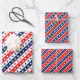 Patriotic Red, White & Blue USA Flag Patterns Wrapping Paper Sheets ...