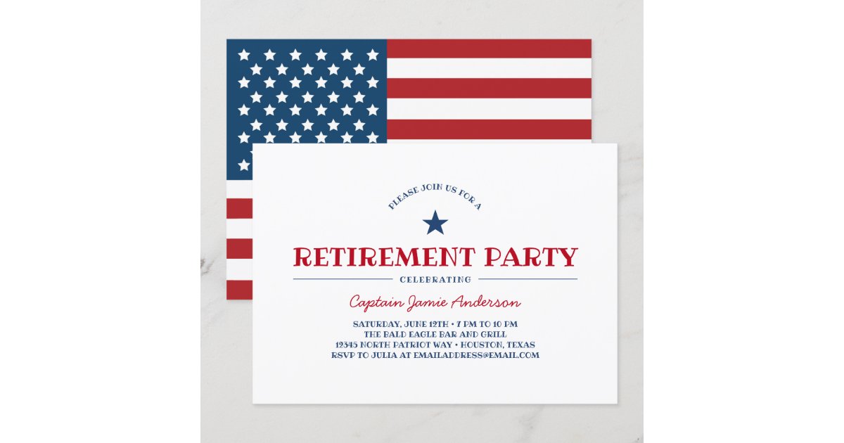 Patriotic Retirement Party Invitation | Zazzle