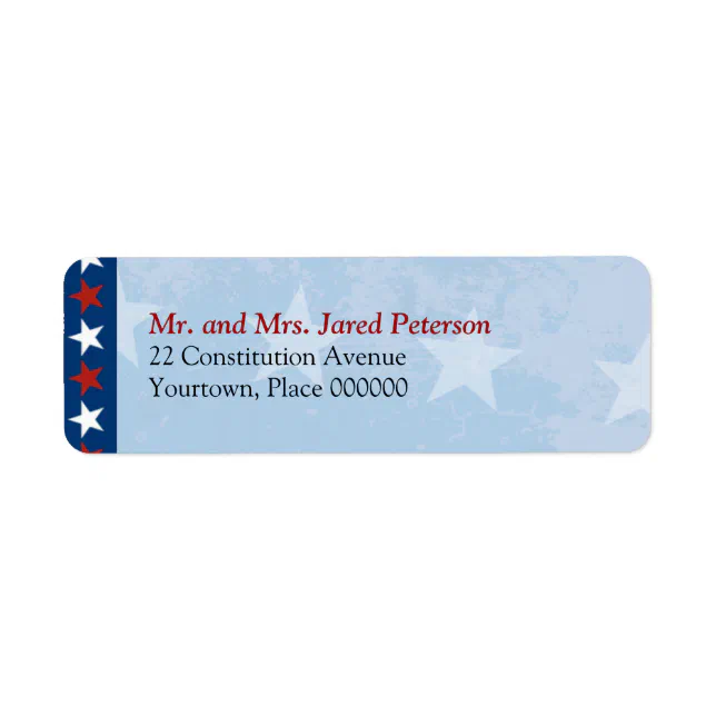 Patriotic Return Address Label | Zazzle