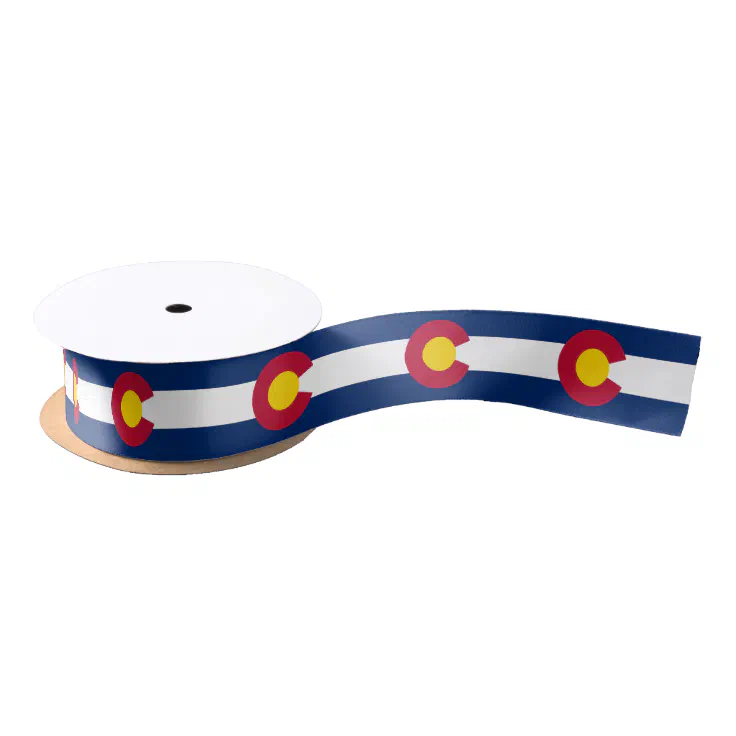 Patriotic Ribbon with Flag of Colorado, U.S.A. | Zazzle