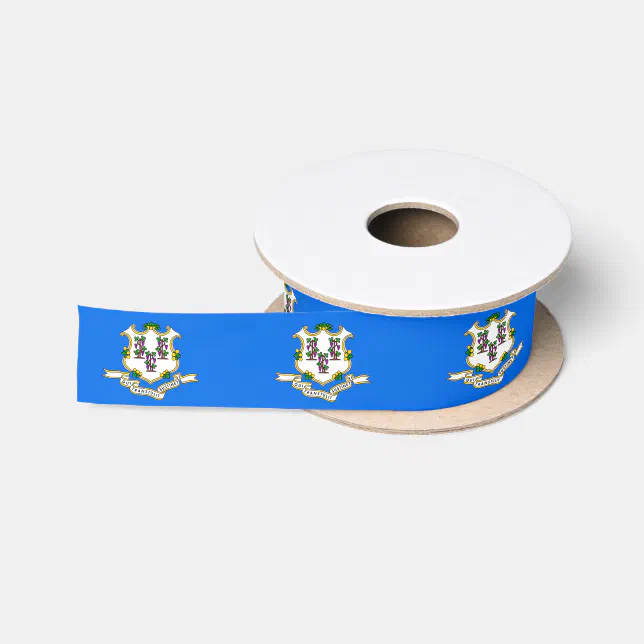 Patriotic Ribbon with Flag of Connecticut, U.S.A. | Zazzle