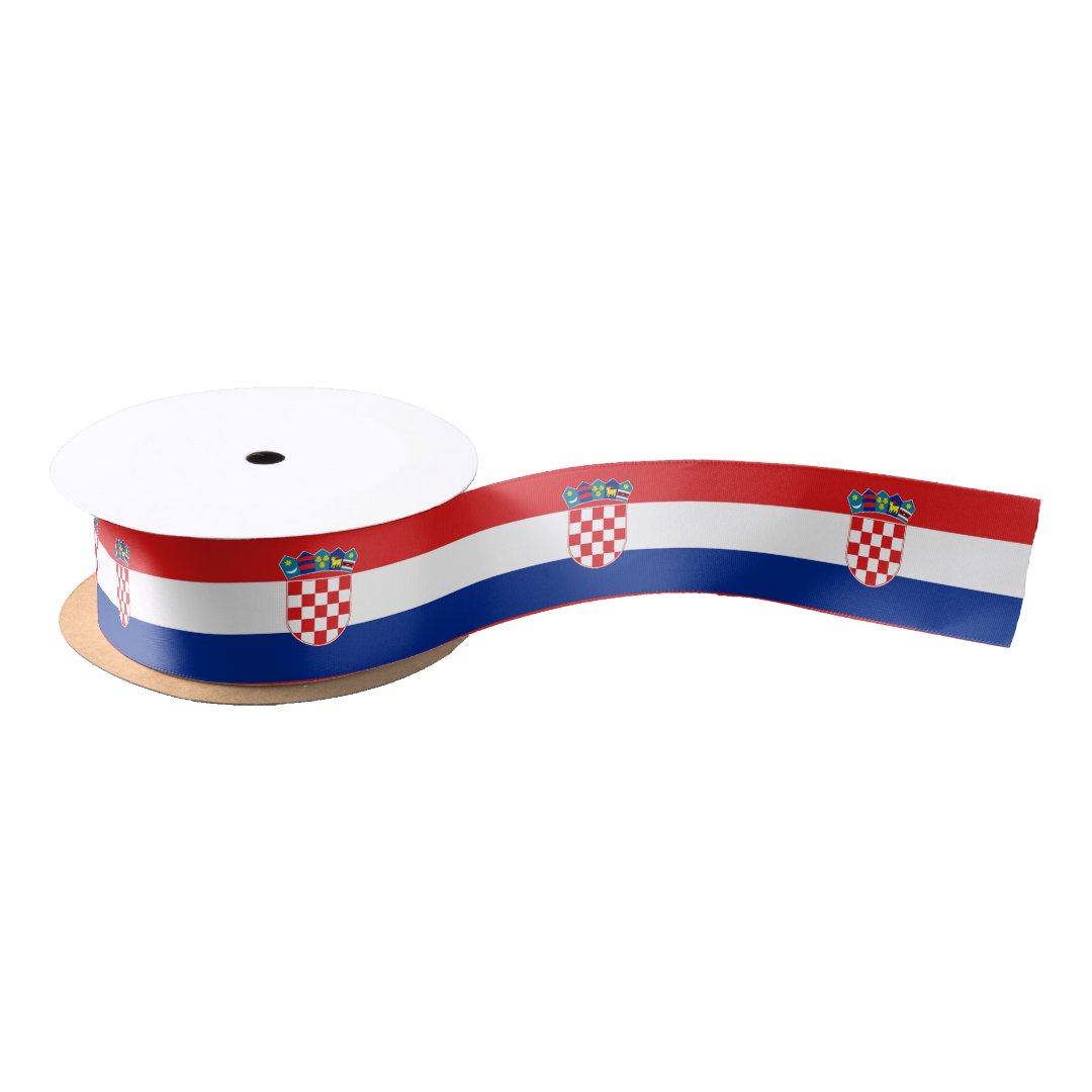 Patriotic Ribbon with Flag of Croatia | Zazzle