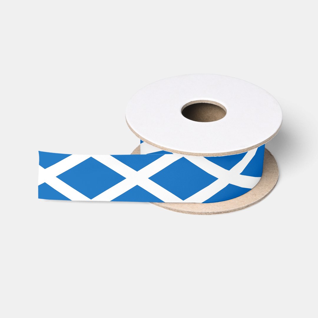 Patriotic Ribbon with Flag of Scotland | Zazzle