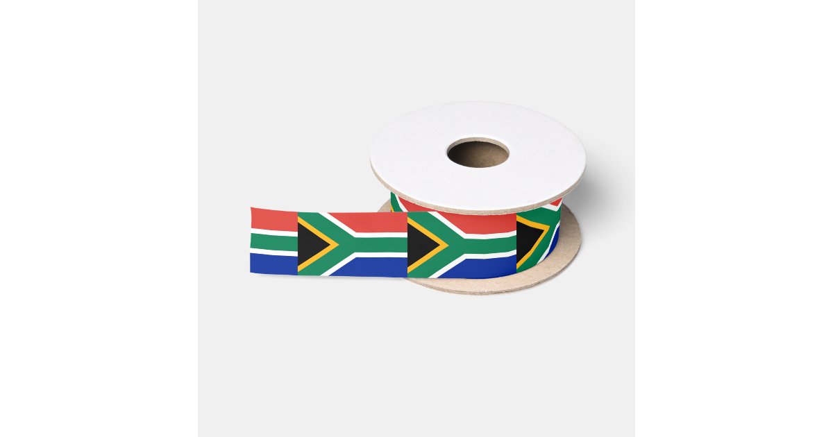 Patriotic Ribbon with Flag of South Africa | Zazzle