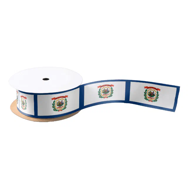 Patriotic Ribbon with Flag of West Virginia | Zazzle