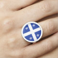Patriotic ring with Flag of Quebec, Canada | Zazzle