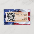 Patriotic Rustic Wood USA American Flag QR Code Business Card | Zazzle