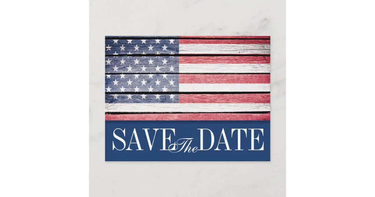 Patriotic Save the Date Postcard Invitation | Zazzle
