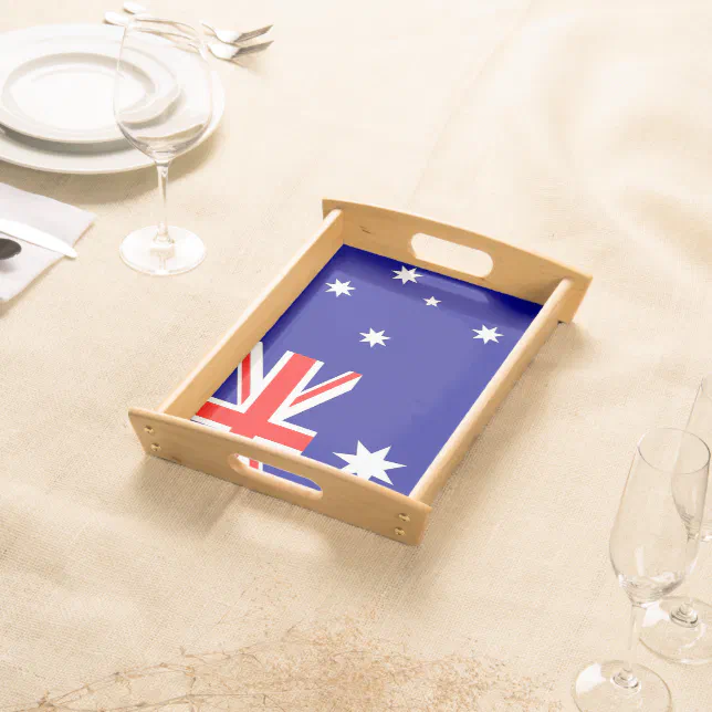 Patriotic serving tray with Flag of Australia | Zazzle