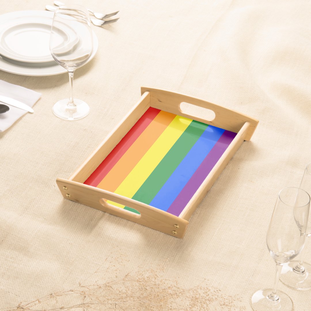 Patriotic serving tray with Pride Flag of LGBT | Zazzle