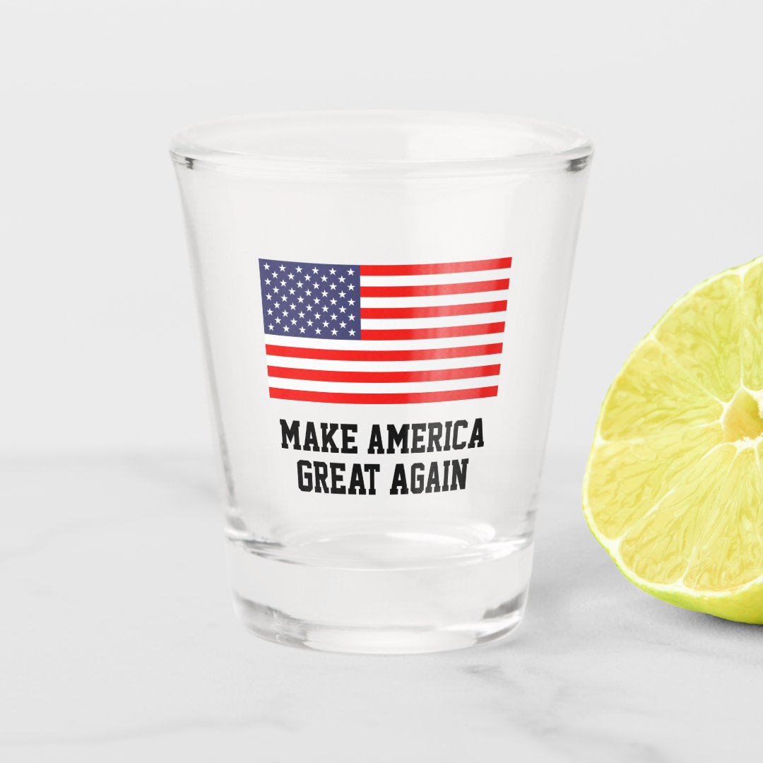 Patriotic shot glass with American flag - MAGA | Zazzle
