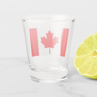 Patriotic shot glass with flag of Canada | Zazzle