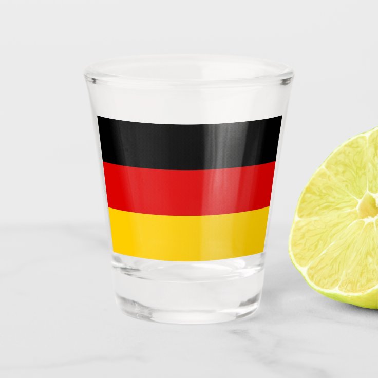 Patriotic shot glass with flag of Germany | Zazzle