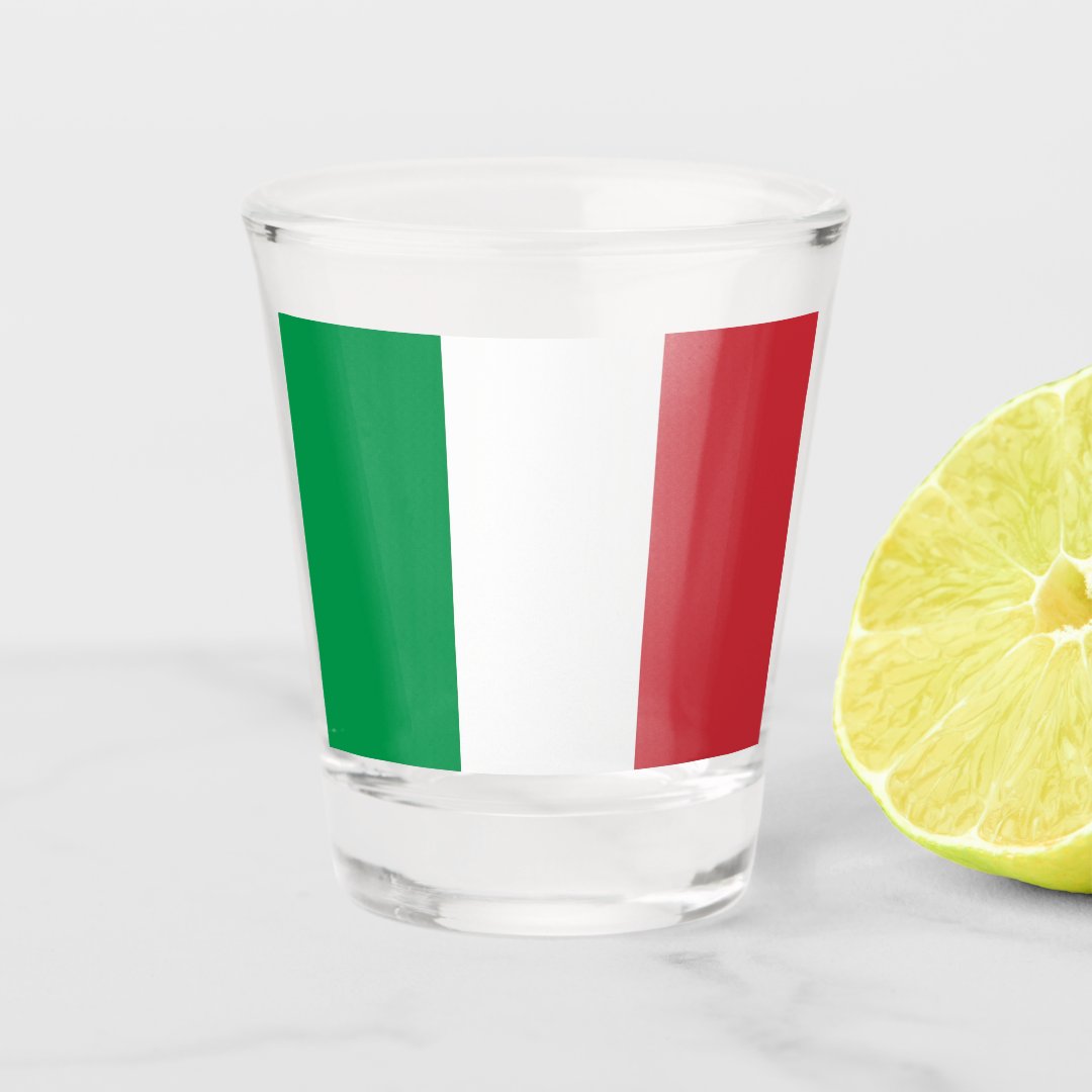 Patriotic shot glass with flag of Italy | Zazzle