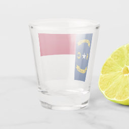 Patriotic shot glass with flag of North Carolina | Zazzle